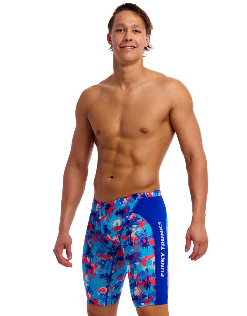 Funky Trunks Messy Messy Messy Swim Training Jammer - Blue | Simply ...