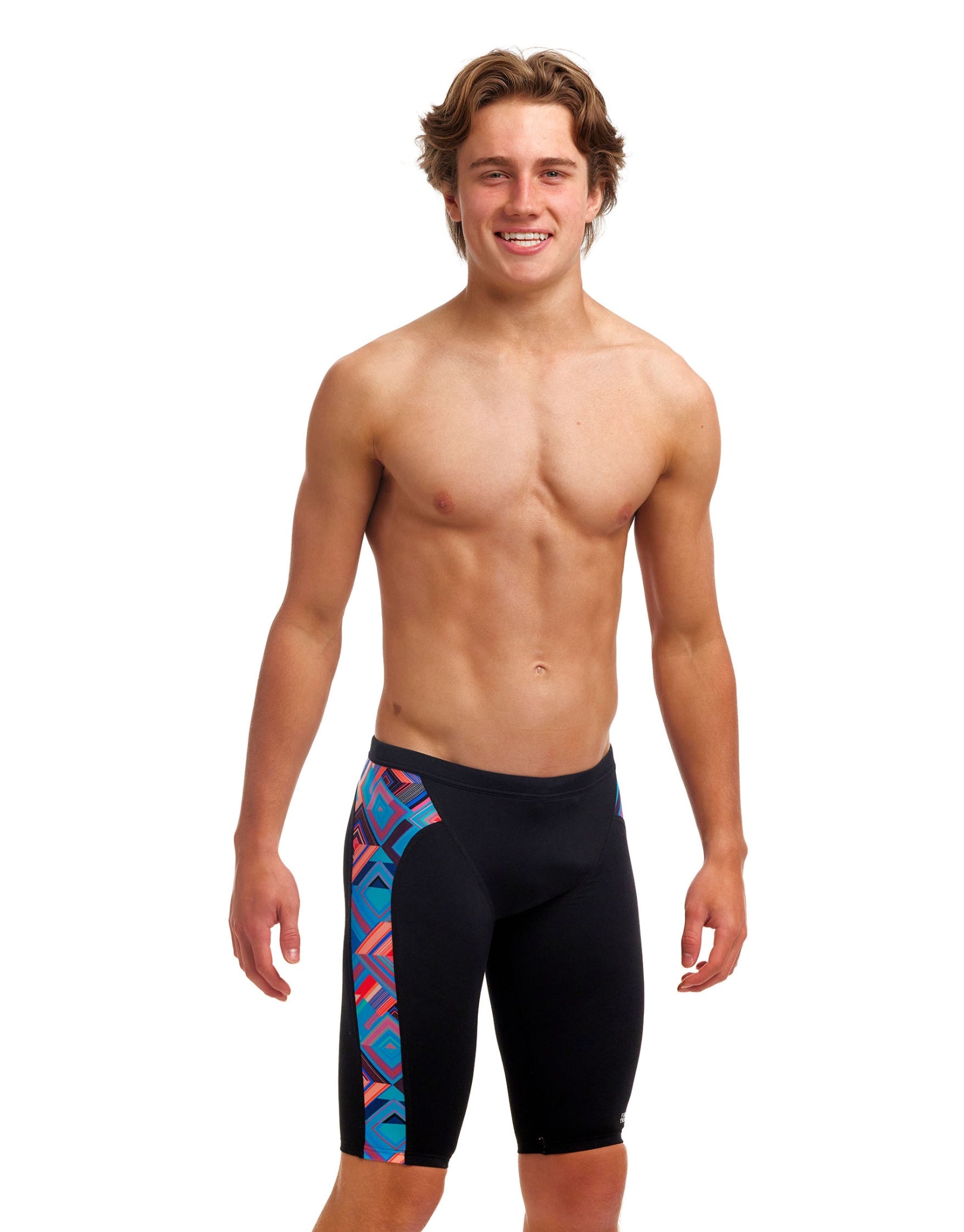 Funky Trunks Boys Boxed Up Swim Jammer - Black/Multi | Simply Swim ...