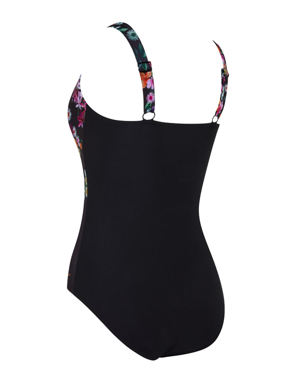 Zoggs Dream Adjustable Classicback Swimsuit - Black/Multi | Simply Swim ...